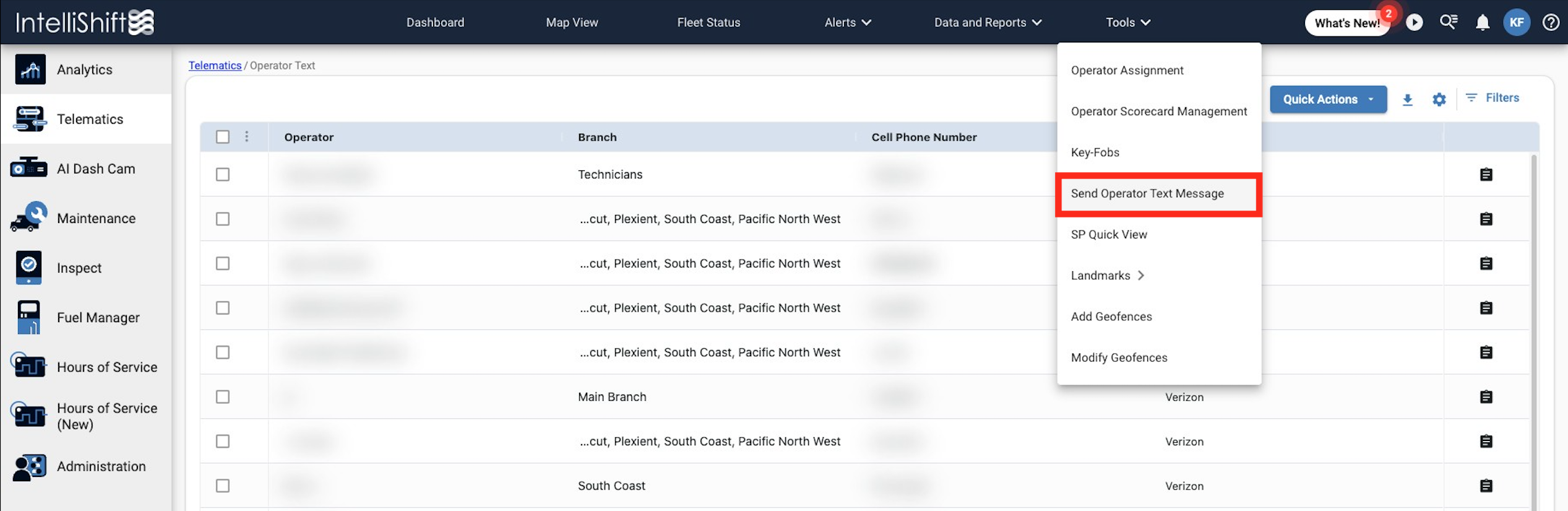 Send Operator Text Messages