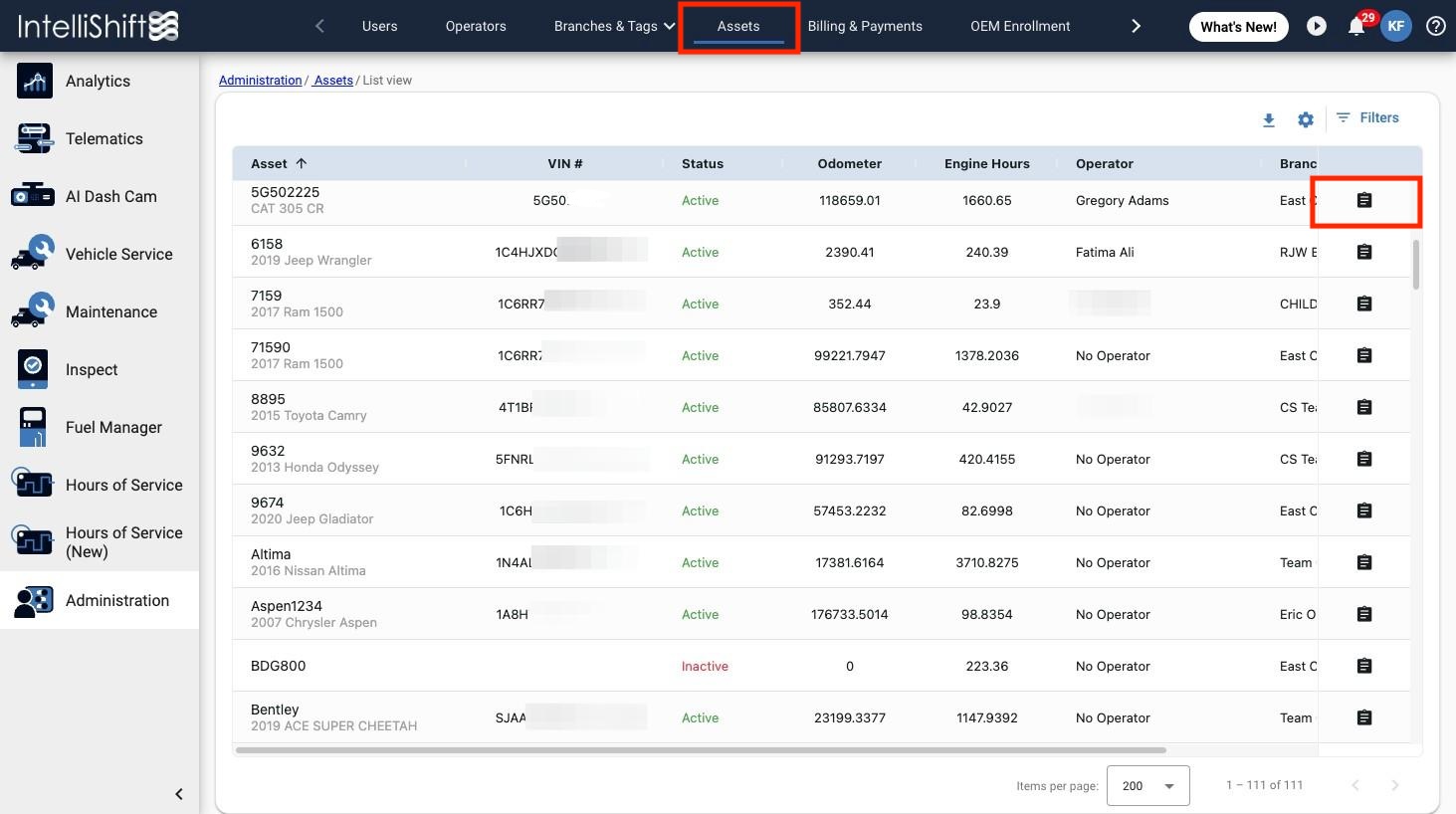 View, Add, Edit, and Manage Asset List and Details