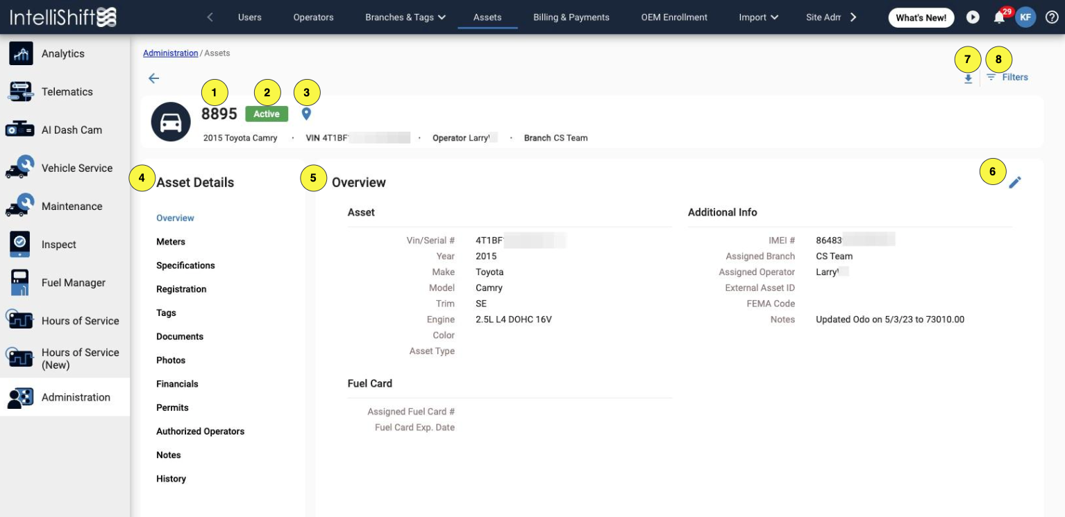 View, Add, Edit, and Manage Asset List and Details
