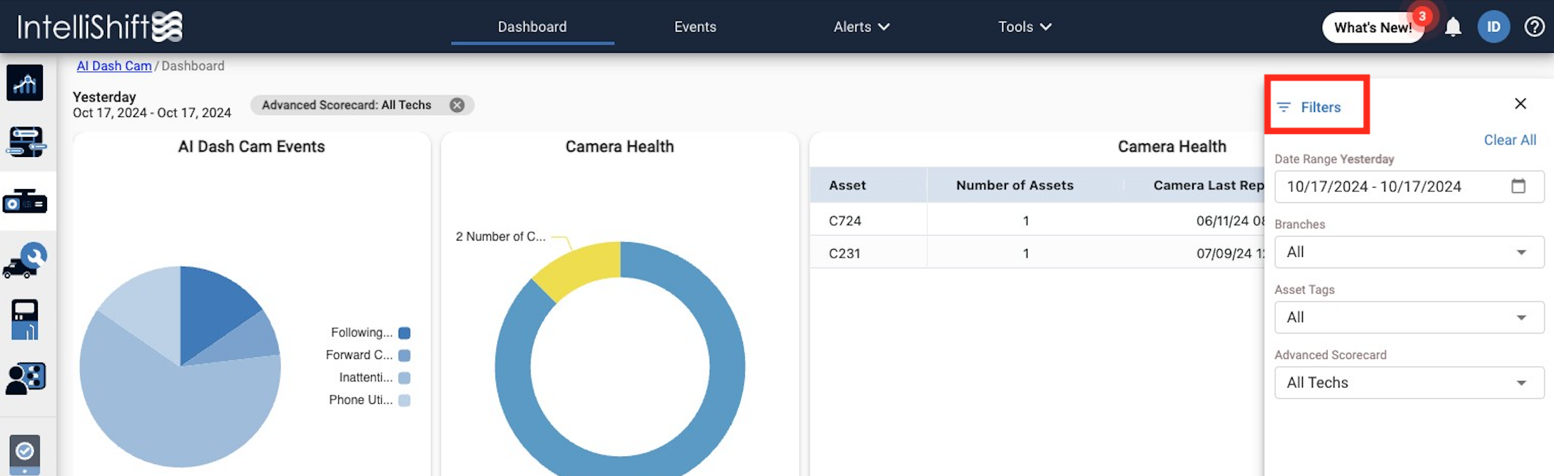 Learn About the AI Dash Cam Default Dashboard