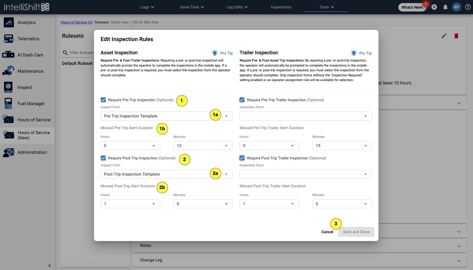View, Edit, or Add Inspection Ruleset