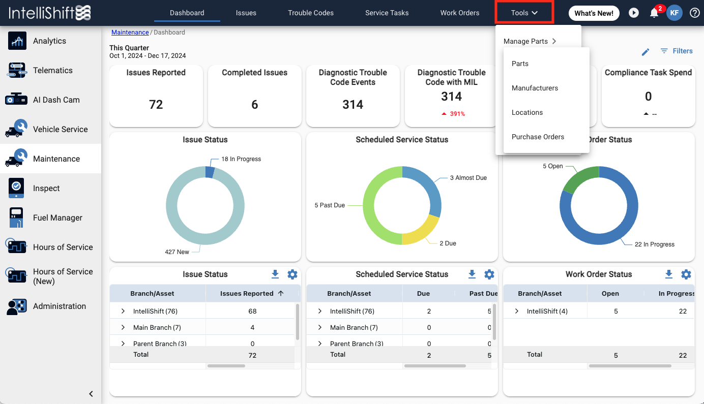 View, Create, Export, and Manage Part Purchase Orders