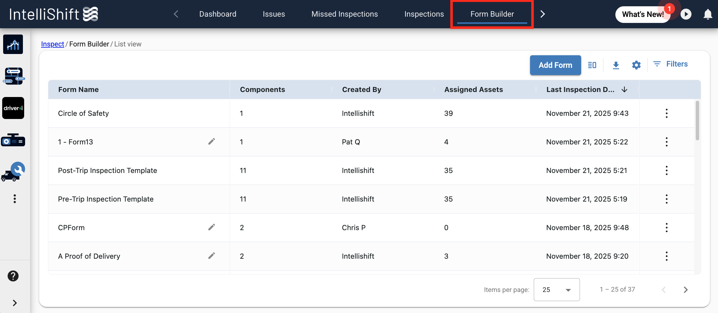 Create an Inspection Form